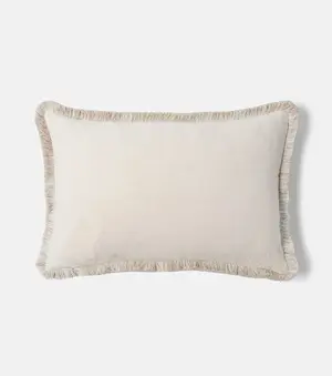 ONCE MILANO Fringed Linen Cushion
