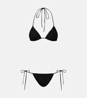Missoni Zigzag Knit Halterneck Triangle Bikini - Black