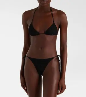 Missoni Zigzag Knit Halterneck Triangle Bikini - Black