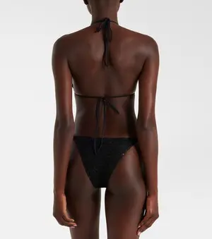 Missoni Zigzag Knit Halterneck Triangle Bikini - Black
