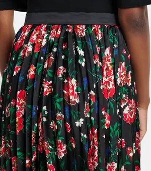 Sacai Printed Plisse Midi Skirt