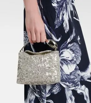 Erdem Bloom Mini Sequined Top-handle Bag