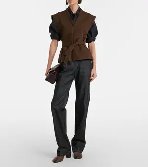 LEMAIRE Gear Small Leather Shoulder Bag - Burgundy