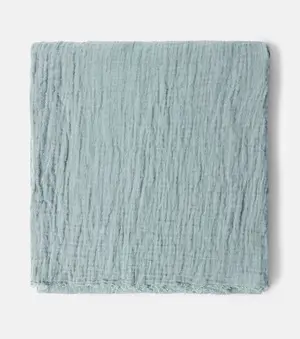 ONCE MILANO Linen Throw Green