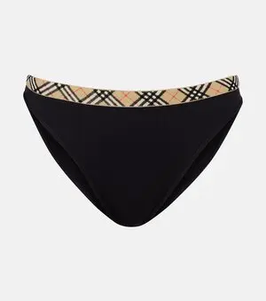 Burberry Check Bikini Bottoms - Black