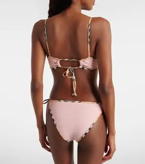 Burberry Checked Bikini Bottoms - Pink