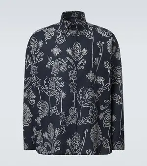 Giorgio Armani Printed Cotton Seersucker Shirt