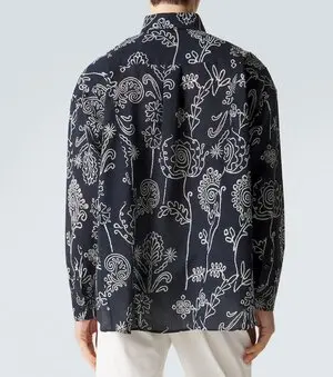 Giorgio Armani Printed Cotton Seersucker Shirt