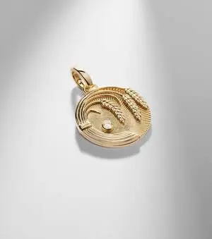 FOUNDRAE Infinite Gratitude Braided Wheat Pendant With Diamond