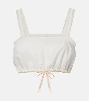 Posse Alma Lace-trimmed Crop Top - White