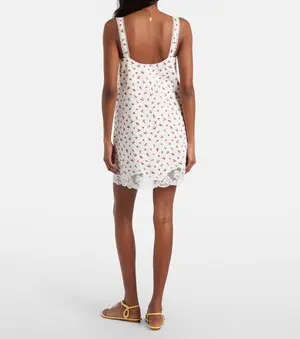 Posse Delia Lace-trimmed Printed Cotton Minidress - Multicoloured