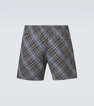 Burberry Check Swim Trunks - Blue