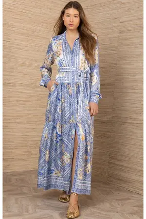 Hale Bob Nicandra Charmeuse Maxi Dress - Blue