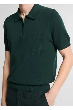 Vince Cotton-cashmere Piqué Zip Polo Sweater