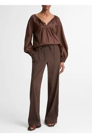Vince Linen-blend Drawstring Pant