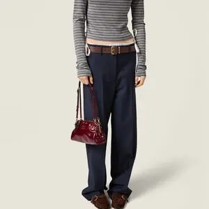 Miu Miu Caprice Leather Clutch - Amaranth Red
