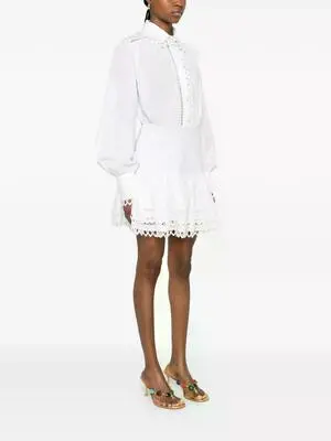 LES FILLES D'EVA Lace Trim Mini Dress