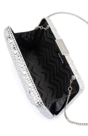OLGA BERG Harriet Crystal Frame Clutch - Silver
