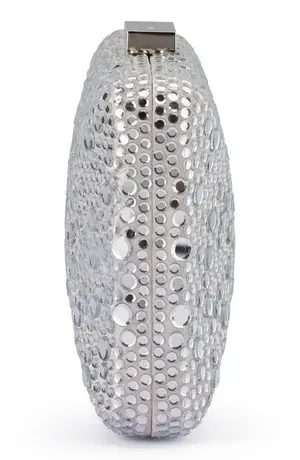 OLGA BERG Harriet Crystal Frame Clutch - Silver