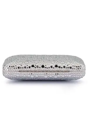 OLGA BERG Harriet Crystal Frame Clutch - Silver