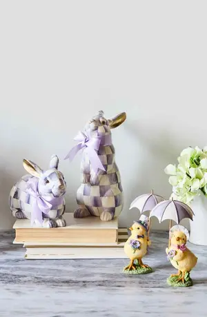 MACKENZIE-CHILDS Violet Check Standing Bunny - Purple