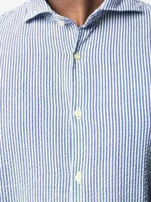 DEPERLU Button-up Striped Cotton Shirt