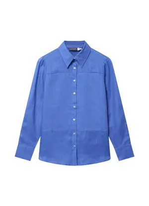 Mint Velvet Sheer Panel Shirt - Blue