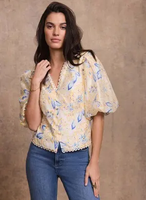 Mint Velvet Floral Puff Sleeve Blouse