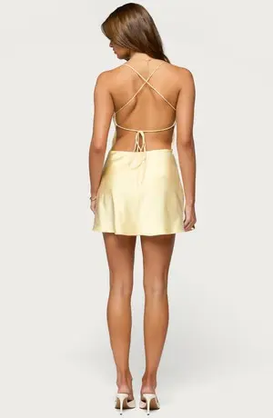 EDIKTED Aletta Strappy Satin Minidress