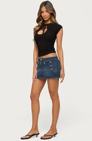 EDIKTED Fridie Denim Miniskirt