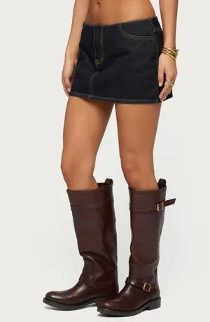 EDIKTED Leire No Waistband Denim Skort