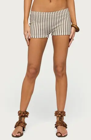 EDIKTED Abril Stripe Micro Shorts