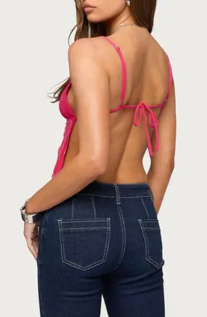EDIKTED Beaded Open Back Camisole