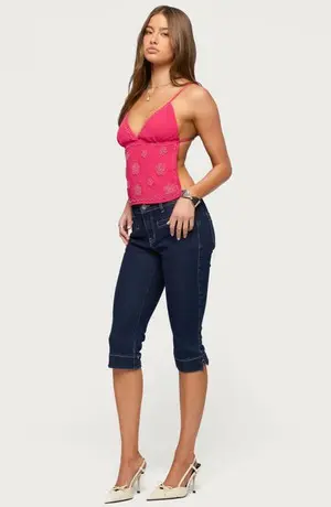 EDIKTED Beaded Open Back Camisole