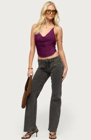 EDIKTED Grommet Straight Leg Jeans