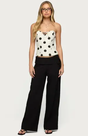 EDIKTED Buckle Low Rise Baggy Pants