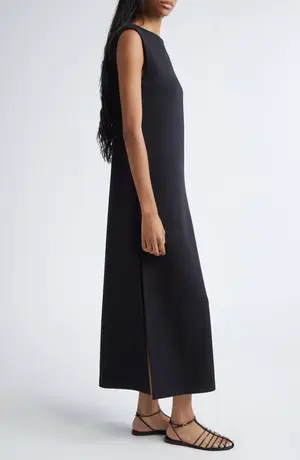 Max Mara Pepli V-back Scuba Knit Jersey Midi Dress