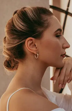 FREYA ROSE Pearl Mini Hoop Earrings - Silver
