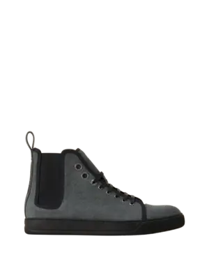 LANVIN Dbb1 High Top Canvas Sneakers - Black/anthracite