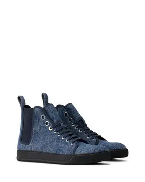 LANVIN Dbb1 High-top Denim Sneakers - Blue Denim
