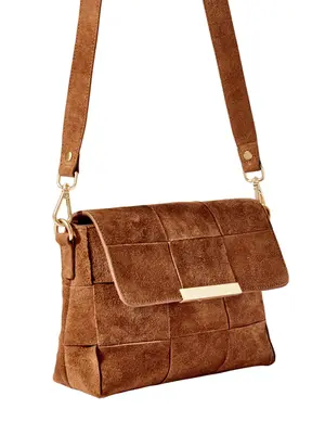 Mint Velvet Lara Suede Woven Crossbody Bag