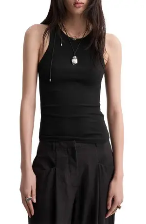 Mango Straight Fit Lyocell Blend Wide Leg Trousers