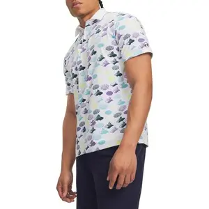 Under Armour Ua Armourdry Performance Golf Polo - White/purple