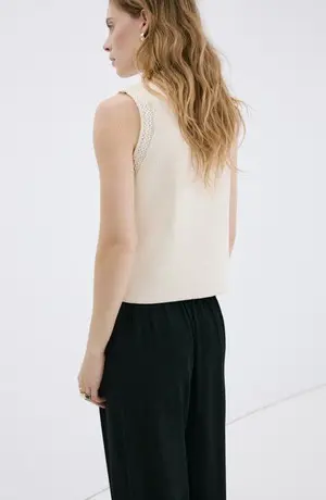 Mango Chaleco Frida Cotton Blend Sweater Vest