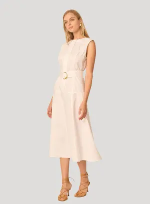 GILNER FARRAR Virien Cotton Midi Dress - White