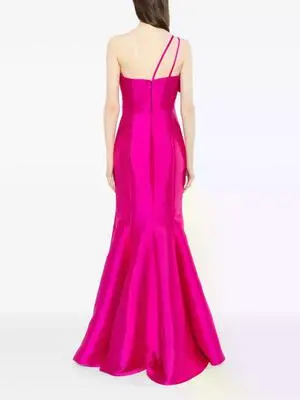 Amsale One-shoulder Bow Maxi Dress - Pink