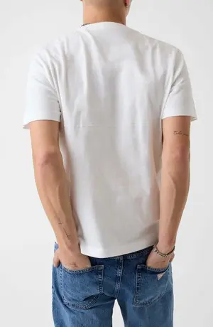 Guess Jacquard Stripe Logo Graphic T-shirt - White