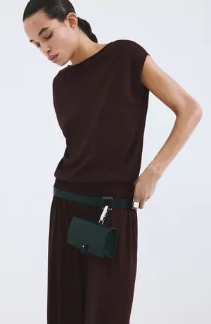 Mango Knit Balloon Leg Trousers - Wine