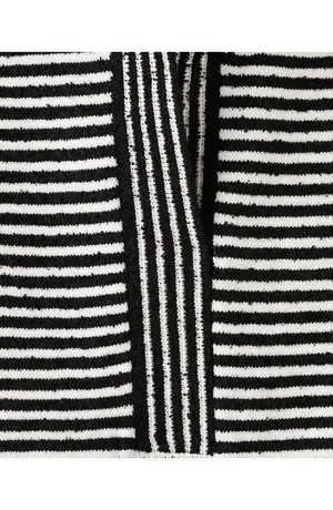 Mango Stripe Cap-sleeve Cropped Polo Sweater