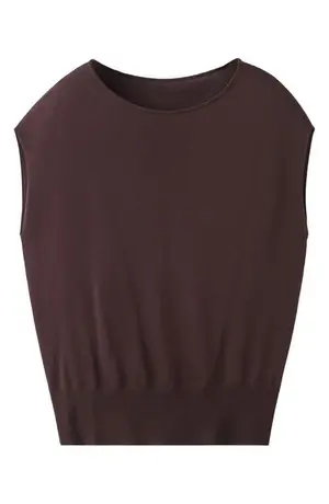 Mango Boat Neck Cap Sleeve Sweater